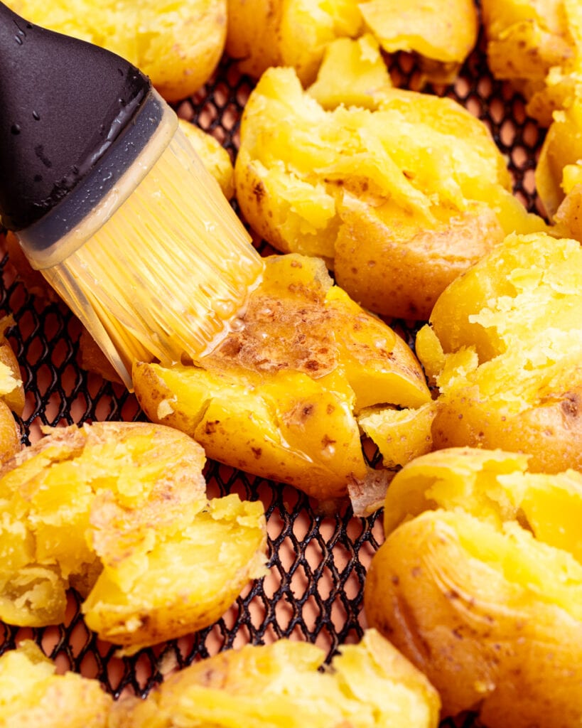 Air Fryer Smash Potatoes - School Night Vegan
