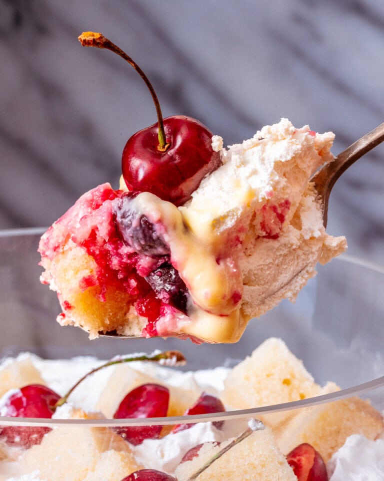 Vegan Cherry Lemon Trifle Recipe with Lemon Custard - School Night Vegan